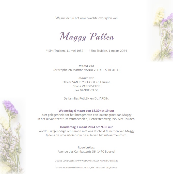 Maggy Pallen overleden - Truineer